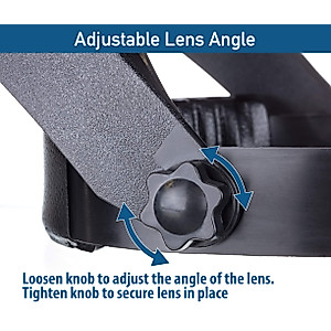 SE Illuminated Dual Lens Flip-In Head Magnifier, Head Magnifier, Tools for Repair & Precision Work, Adjustable Headlamp, 4.5X Loupe Magnifying, Black