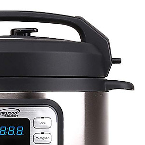 Brentwood Select EPC-636 8-in-1 Electric Pressure Slow, Rice, Egg Cooker, Sauté, Steam, Yogurt, and Food Warmer, 6 Quart, Staiinless Steel/Black