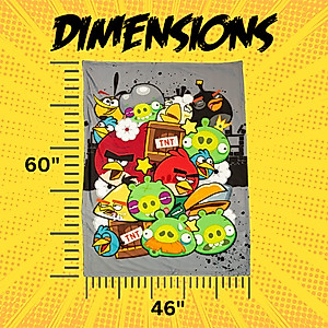 Franco Angry Birds Kids Bedding Super Soft Micro Raschel Throw, 46 in x 60 in, (Official Licensed Product)