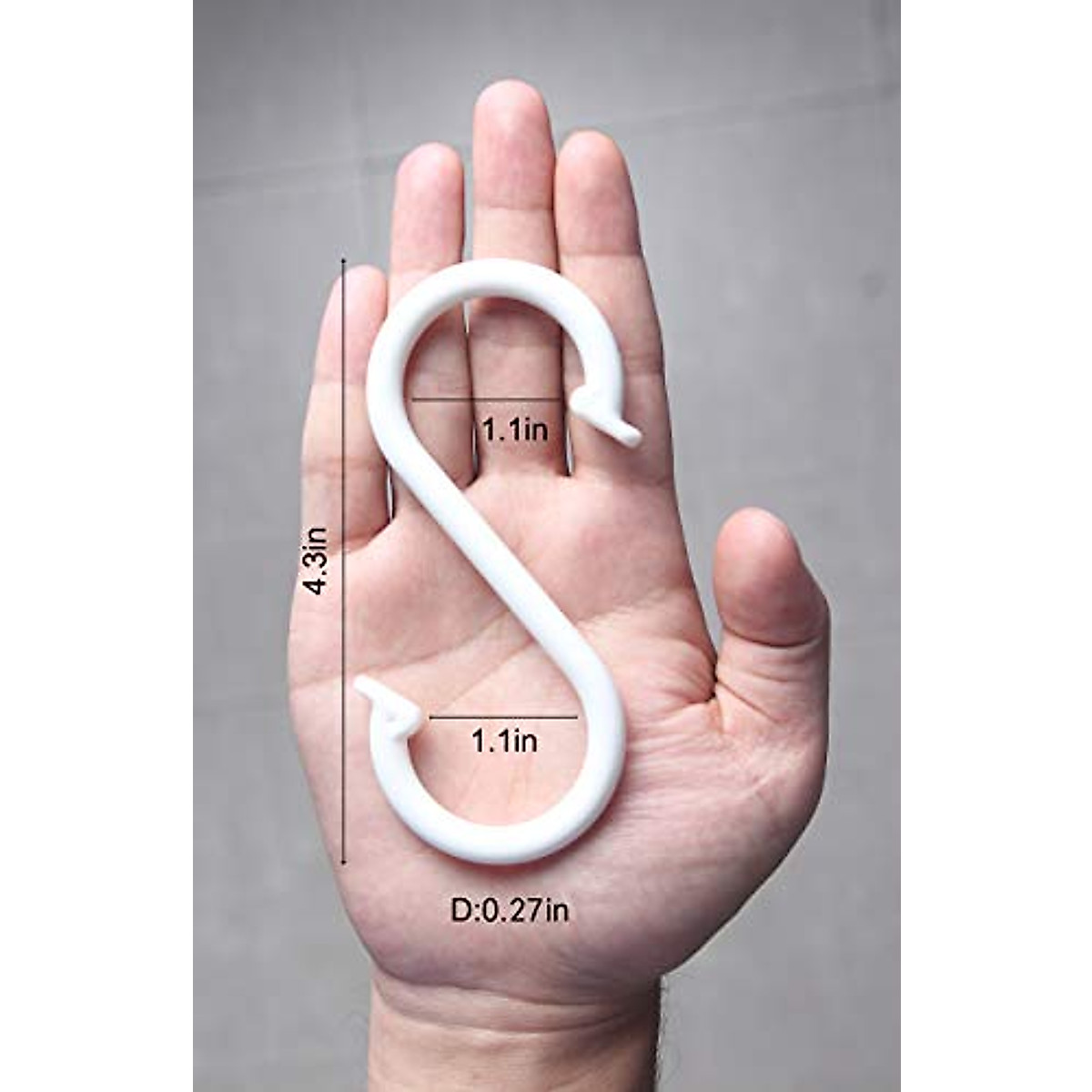 Multi Purpose Plastic Large S Shaped Hook Pack of 12