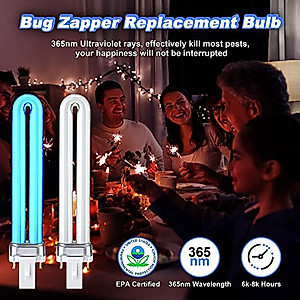 Kittmip Bug Zapper Replacement Bulb 21050 9w UV Bulb U Shaped Twin Tube Ultraviolet Mosquito Killer Lamp Bulb (3 Packs)