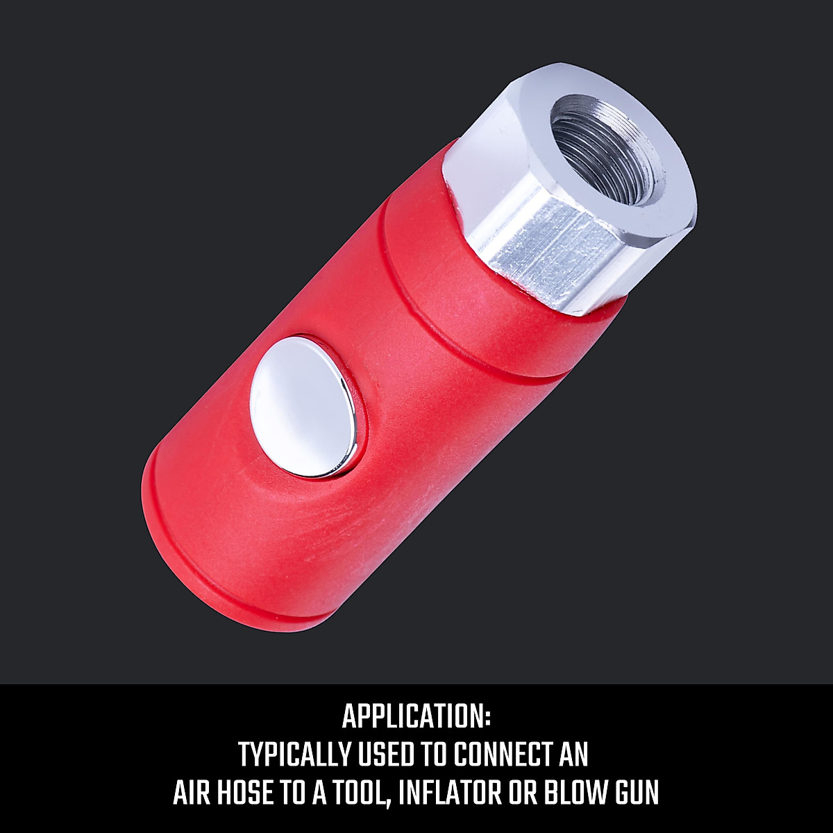 CRAFTSMAN Push Button Coupler, Female, 1/4-in NPT Industrial and Automotive Plug Compatibile, Quick-Disconnect