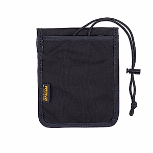 EXCELLENT ELITE SPANKER Passport Holder Nylon Neck Pouch RFID Blocking Travel Neck Wallet ID Card Organizer Pouch with Neck Lanyard(Black)