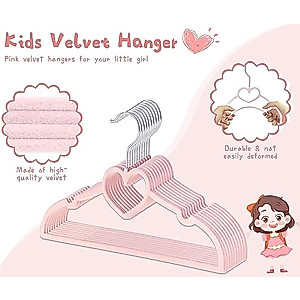 GOSCHE Kids Velvet Hangers (12.8 Inch - 50 Pack), Non-Slip Baby Clothes Hangers for Closet, Ultra Slim Space Saving Childrens Hangers, 360Degree Swivel-Hook, Infant/Toddler Hangers