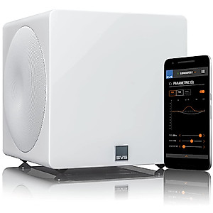 SVS 3000 Micro Sealed Subwoofer with Fully Active Dual 8-inch Drivers (Piano Gloss White)