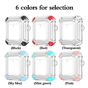AnNengJing Custom Photo Name AirPods 1/2 Case with Keychain,Personalized Soft Clear TPU AirPods 1st 2nd Gen Case Cover (Black)