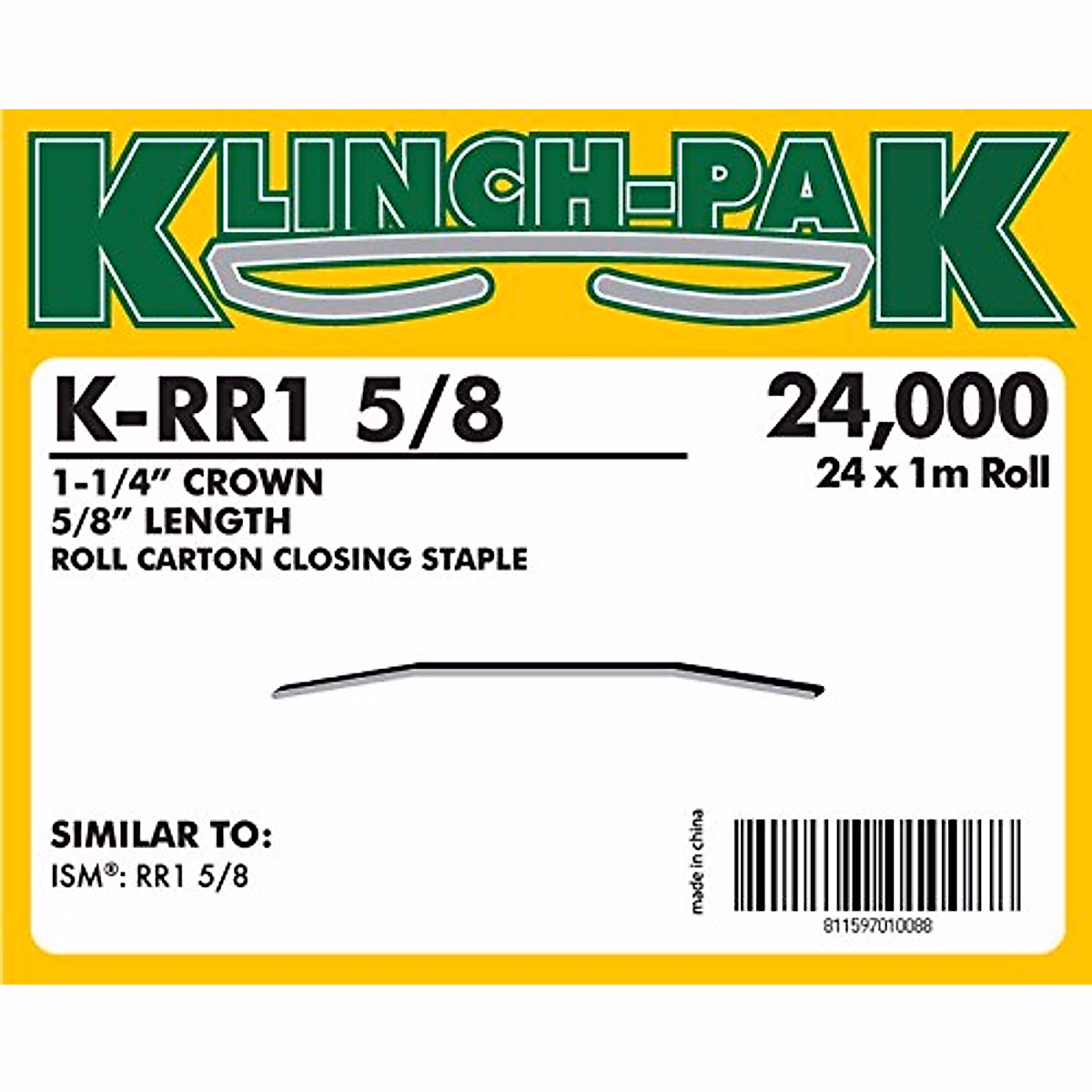 K-RR1-5/8, RR1 Roll Staple (1,000 Staples Per Roll) (24 Rolls Per Case) - AXXIS-K-RR1-5/8