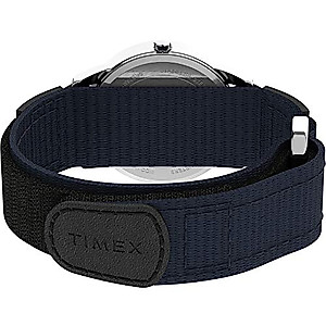 Timex Men's Easy Reader 35mm Watch – Silver-Tone Case Blue Dial with Blue FastWrap Strap