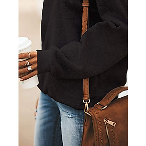 Ykomow Valentines Day Shirts Women Plaid Love Heart Valentines Day Sweatshirts Raglan Tops (L, Black)