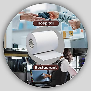 BAM POS Thermal Receipt Paper - Crisp & Clear Images, BPA Free - Ideal for First Data FD50 & FD100TI, Credit Card Machines - Pack of 50 Rolls