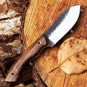 Classic Blades 8.2" inch Bushcraft knife, Survival knife, Hunting, Skinning, Fixed Blade, Outdoor, Full Tang, Camping Wooden Handle Knife With Sheath, Gifts For Him.