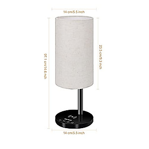 ALOTUS Multifunctional Table Lamp with 10W Fast Wireless Charger, USB Port, 5 Brightness,5 Lighting Mode,40/60 Min Auto Timer, Nightstand Bedside Lamp for Bedroom (LED Bulb Included)…