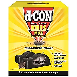 d-CON Reusable Ultra Set Covered Mouse Snap Trap, 2 Traps, 2 Count (Pack of 1)