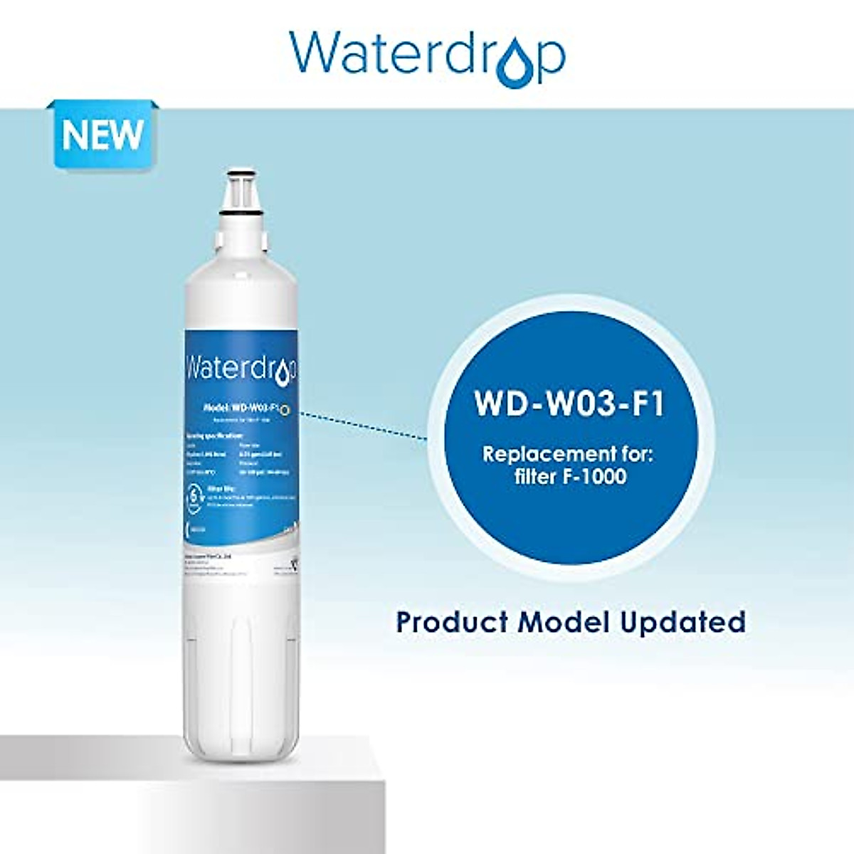Waterdrop F-1000 Undersink Water Filter, Model No.W03-F1, Replacement for F-1000 & F-1000s Filtration System and AquaPure AP Easy C-Complete