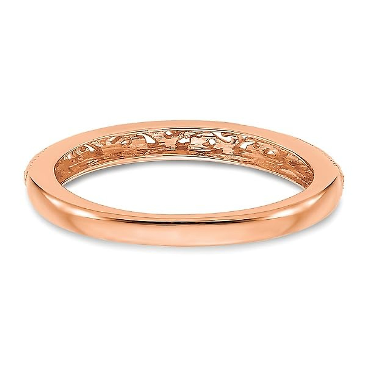 IceCarats 14K Rose Gold 3mm Antique Filigree Wedding Band Ring size 6