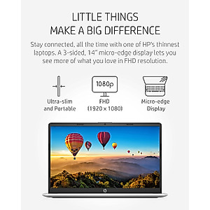 HP 14 Laptop, Qualcomm Snapdragon 7c Processor, 8 GB RAM, 128 GB eMMC, 14-inch Full HD Touchscreen, Windows 11 Home, Thin & Portable, Long Battery Life, Wi-Fi 5 & Bluetooth 5 Combo (14-ed0010nr, 2021)