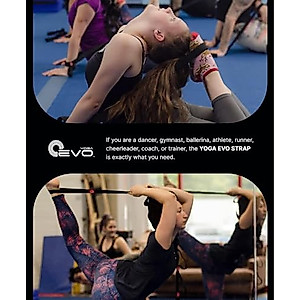 YOGA EVO Exercise Band with Loops for Physical Therapy Yoga, Exercise and Flexibility Elastic Fitness Stretch Band + Exercise Instructions & Carry Bag