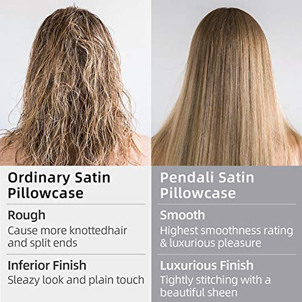 pendali Silk Pillowcase for Hair and Skin, Both Side Silk Pillow Case Soft and Smooth,Beauty Sleep, Bed Pillow Covers with Hidden Zipper, Silk Satin Pillowcase, Standard Size, Pack of 1 Piece