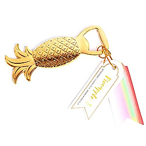 Kinteshun Pineapple Bottle Opener for Wedding Party Favor (12pcs,Golden Tone)