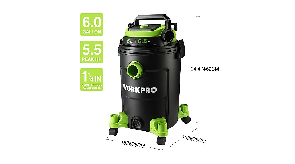 WORKPRO 6 Gallon Wet/Dry Vacuum - Powerful & Versatile