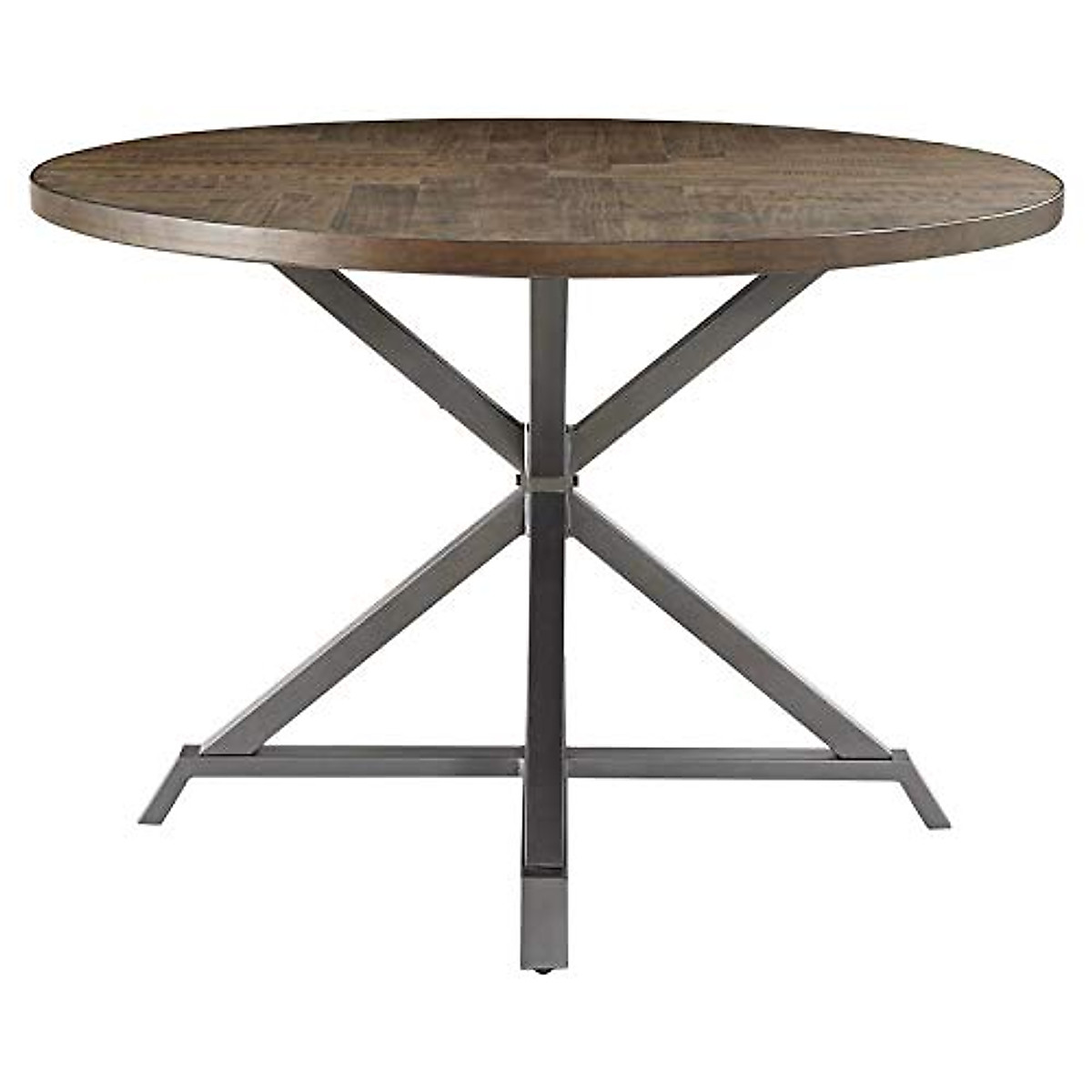 Homelegance Fideo 45" Round Industrial Style Dining Table, Pine,Brown
