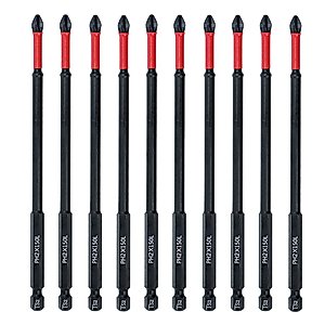 AUTOTOOLHOME 10 Pack Phillips PH2 Magnetic Anti Slip Screwdriver Bit Set 6 inch Length TS2 Anti-Slip Long Drill Bits Impact Driver Bits