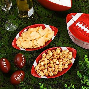 Zubebe 200 Pcs Football Paper Plates Disposable Football Party Supplies Snack Sports Plates Football Birthday Party Favors Disposable Football Serving Trays for Game Day Sports Event Tailgate Party