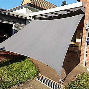KANAGAWA Sun Shade Sail 10'x13' Grey Rectangle UV Block Canopy Awning Shelter Fabric Cloth Screen for Outdoor Patio Garden Backyard Activities