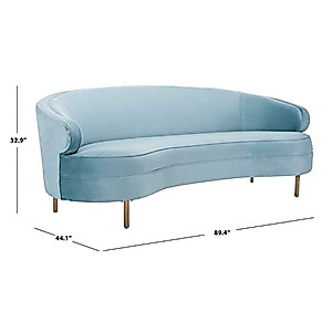 Safavieh Couture Primrose Glam Light Blue Velvet Curved Sofas