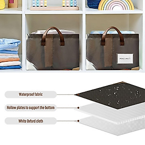 Hezely Poodles Eat Pizza Large Storage Baskets for Shelves, Fabric Storage Bins with Handles,Fabric Storage Cubes Closet Organizer for Home（1 Pack）