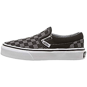 Vans Kids Unisex Classic Slip On, (Checkerboard) Black/Pewter, Size 12 Little Kid