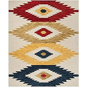 SAFAVIEH Aspen Collection 4' x 6' Ivory/Multi APN704A Handmade Moroccan Boho Tribal Wool Area Rug