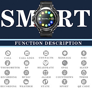 Desong Smart Watch with Earbuds 3 in 1 Round Fitness Tracker 1.28inch Smartwatch for Men Answer/Make Call Speaker Recording Sleep Monitor Sports Smart Watch Long Time Standby