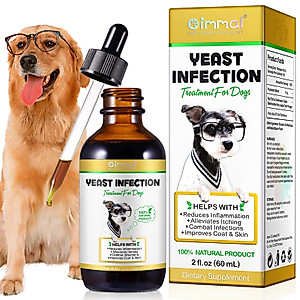 Dog Yeast Infection Treatment, Natural Yeast Infection Treatment for Dogs, Supports Dog Ear Infection Treatment and Allergy Itch Relief, Reduces Inflammation,Improve Coat & Skin, Bacon Flavor, 2 Fl Oz