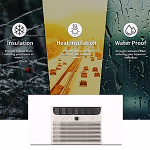ZENGSHI LIFE MUSEUM Window Air Conditioner,Side Insulated Foam Panel, Summer/Winter Heat and Draft Insulating,One-Piece Full Surround Insulation Panels Window Seal (WHITE)