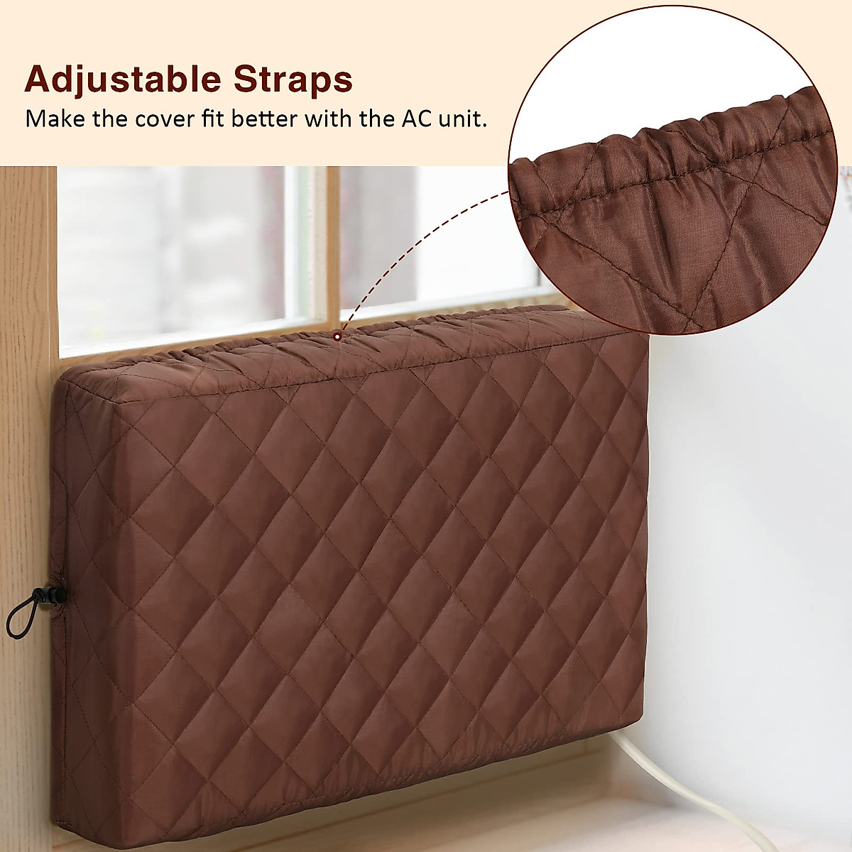 KylinLucky Indoor Air Conditioner Cover AC Cover for Inside Window Unit 21 x 15 x 3.5 inches(L x H x D),Brown
