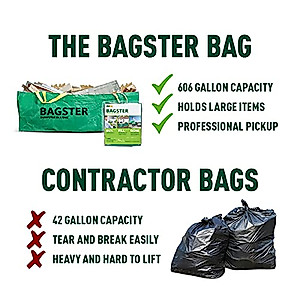 BAGSTER 3CUYD Dumpster in a Bag holds up to 3,300 lb, Green