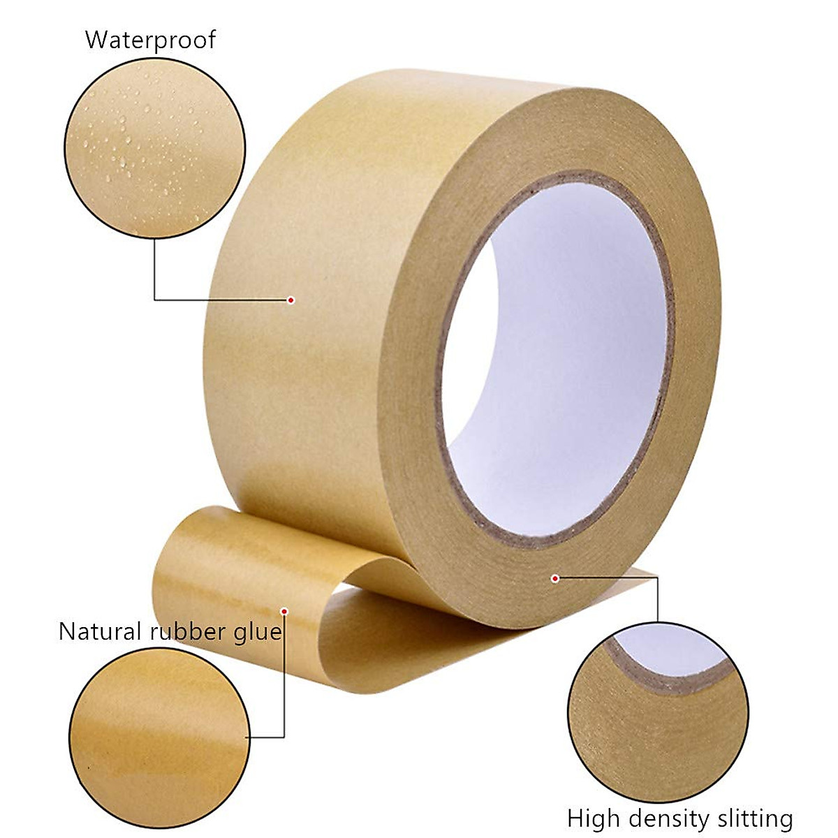 Self Adhesive Picture Frame Backing Tape Rolls Kraft Brown 2'' Wide x 55 Yd