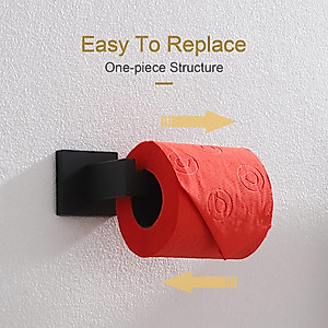 KOKOSIRI Black Toilet Paper Holders Bathroom Toilet Paper Roll Holder SUS304 Stainless Steel Contemporary Wall Mounted, Matte Black, B2003BK