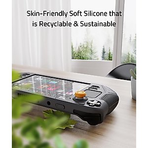 Syntech Protective Case Compatible with Steam Deck Accessories Console OLED/LCD, All-Round Protection with Non-Slip Thumb Grips, Silicone Cover for Enhanced Fit and Alignment-Gray