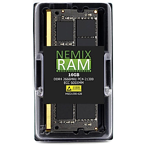 NEMIX RAM 16GB (1X16GB) DDR4 2666MHZ PC4-21300 2Rx8 1.2V CL19 260-PIN ECC Unbuffered SODIMM Workstation, NAS Memory Compatible with Samsung M474A2K43BB1-CTD