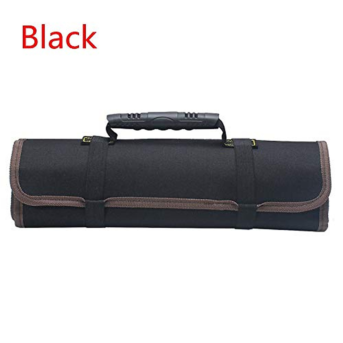 Chef Knife Bag Roll Bag Carry Case Bag Kitchen Cooking Portable 22 Pockets (Black)