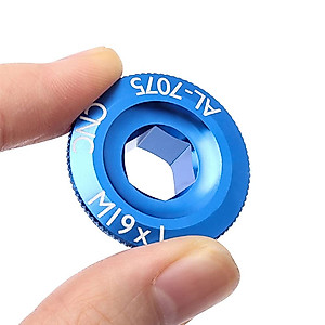 EMVANV Bicycle Crankset Screws, Practical M19 Cycling Cranket Crank Fixing Bolt, Durable Bottom Aluminum Alloy Crankset Nut Cove-r Cap