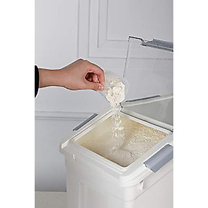 Flour Storage Container 25 lb with Wheels Seal Locking Lid PP (Pack-2)