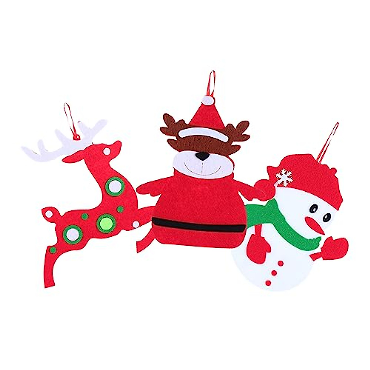 NOLITOY 6pcs Office Decorations Christmas Decorations Xmas Tree Felt Ornament DIY Christmas Tree Decoration Felt Snowman Hanging Pendant Festival Adornment Xmas Pendant Xmas Decoration