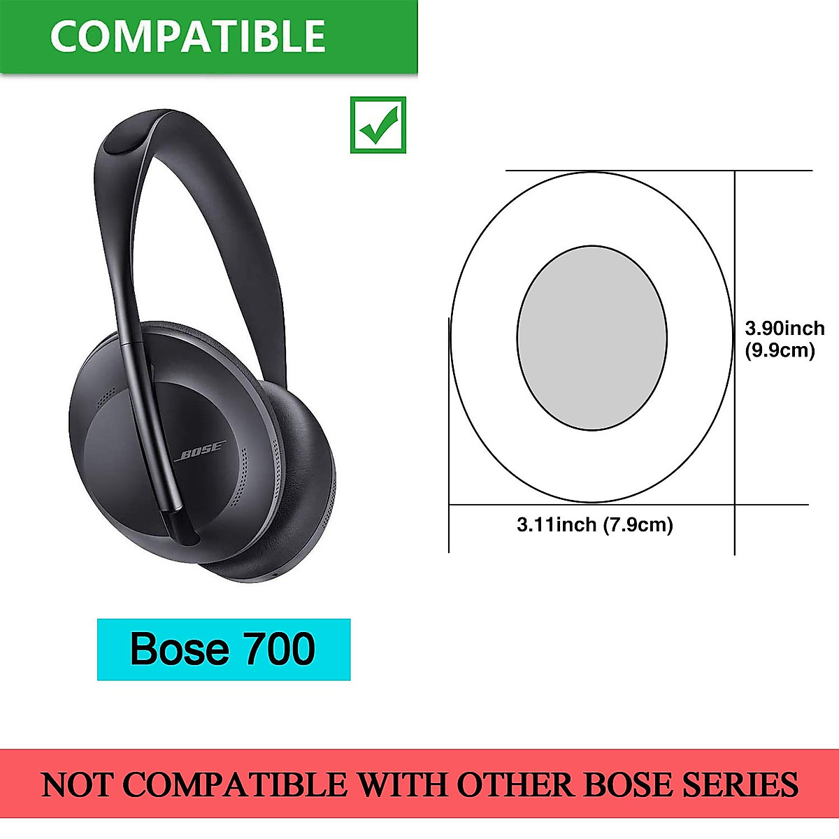 Replacement Earpads for Bose 700, JARMOR Memory Foam Ear Cushion Cover for Bose Noise Cancelling Wireless Bluetooth Headphones 700, NC700 ONLY (White)