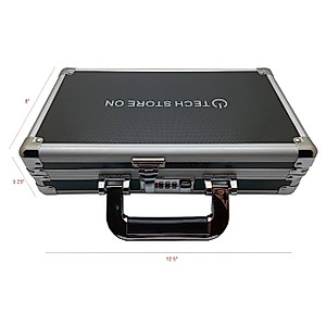 TECH STORE ON Flash USB Thumb Drive Holder Storage Organizer Case with Swivel Handle | Antistatic and Shockproof (aluminum, large, holds 48 USB slots)