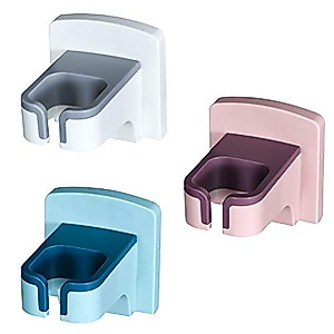 AKOAK 3 Pcs Hair Dryer Holder Stainless Steel Wall Mounted Hair Care Tool Holder Waterproof and Perforation-Free Bathroom Storage Rack