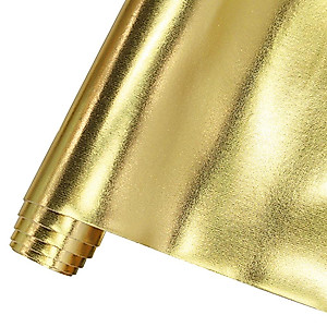 HYANG Smooth Solid Color Gold Faux Leather Sheets 1 Rolls 12 X53 (30cmX135cm),Faux Leather is Great for, Bows,Earrings HYANG-7115 HYANG-7115