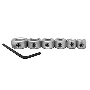 Milescraft 5342 6pc. Drill Stop Set - Includes 3/16, 1/4, 5/16, 3/8, 7/16, and 1/2-Inch